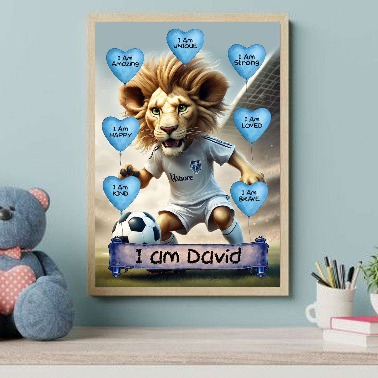 Positive Affirmation Personalised I Am Amazing Prints- Footballer ...