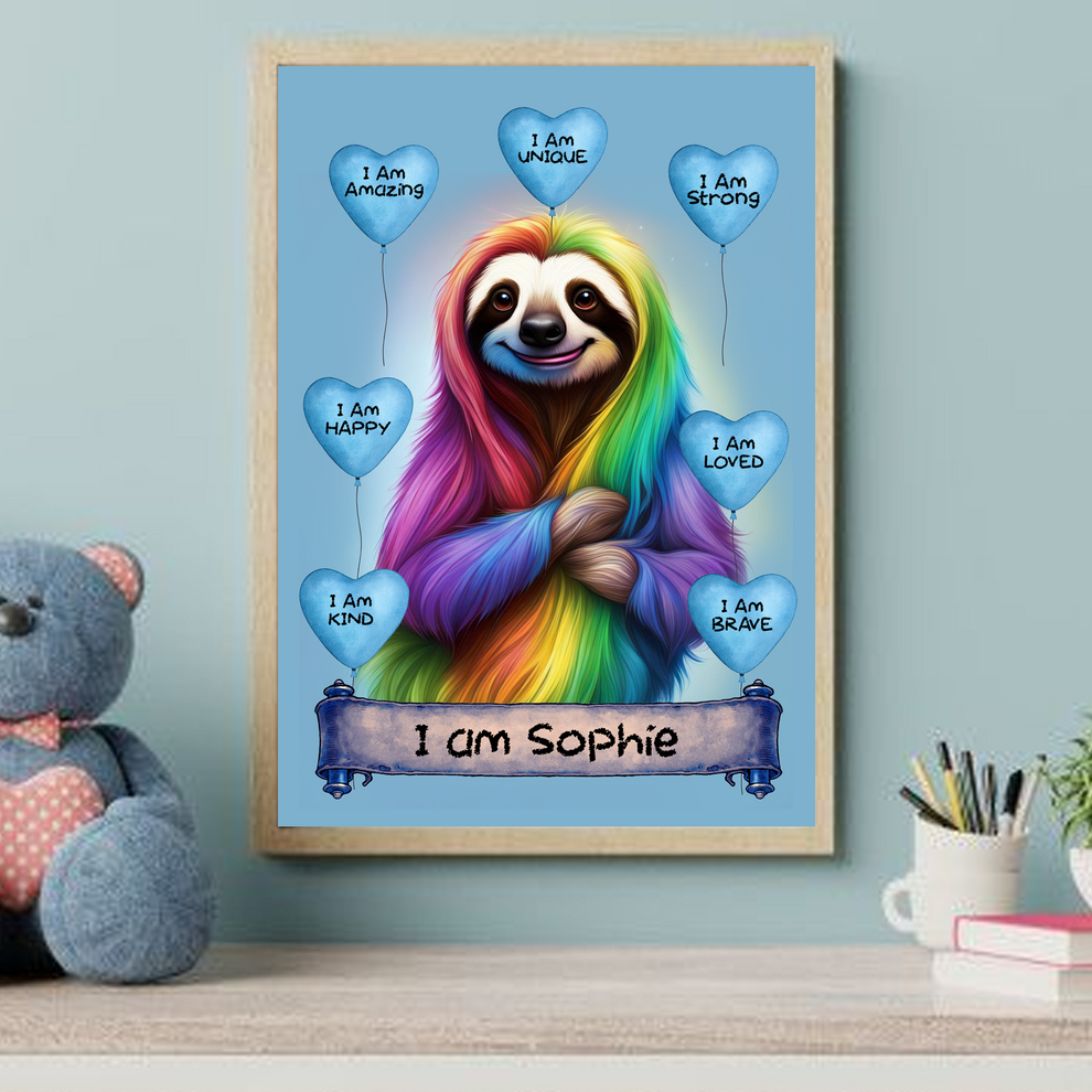 Positive Affirmation Personalised I Am Amazing Print- Sloth – Perfect ...