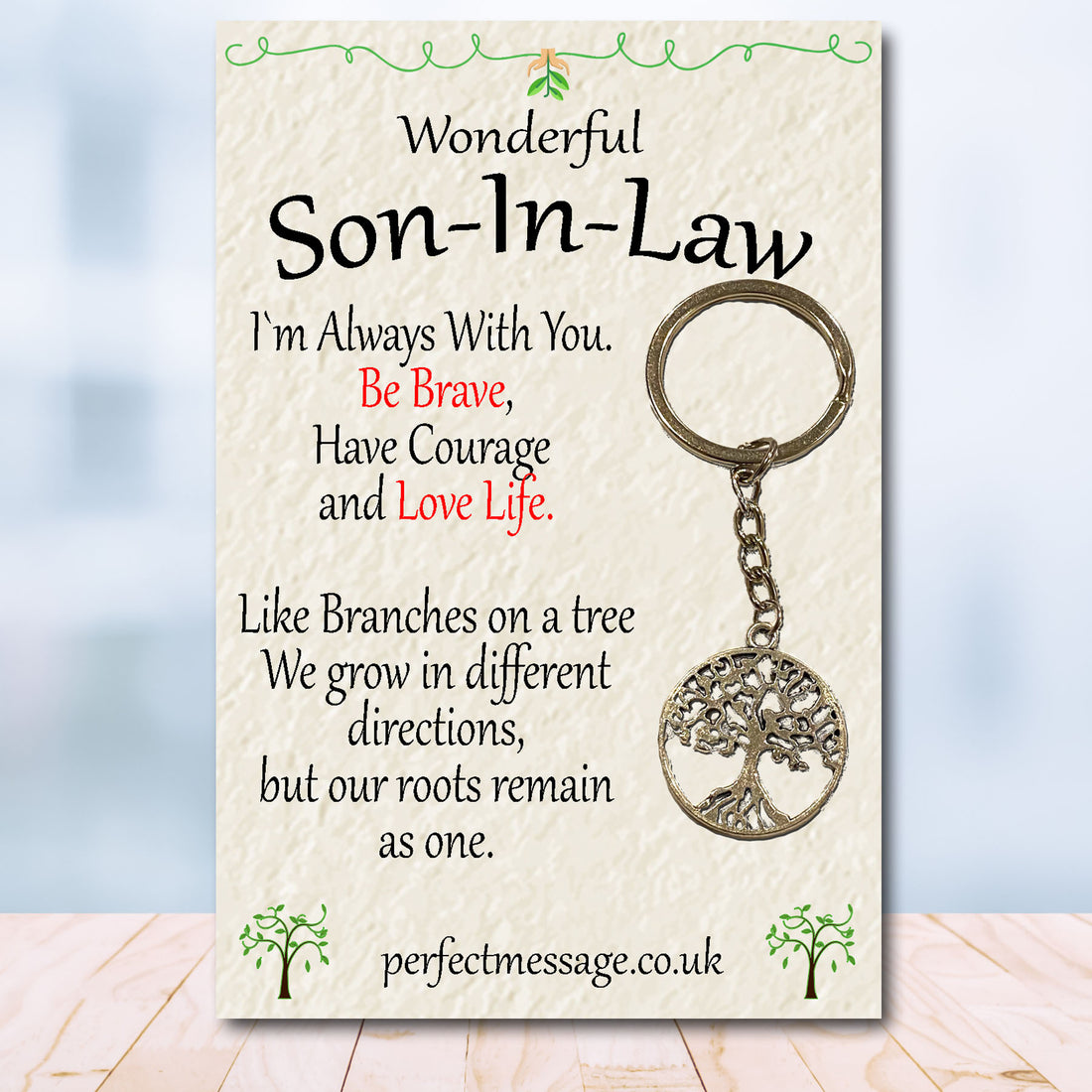 Son-in-law Tree Of Life keyring, Son-in-law Inspirational Gift ...